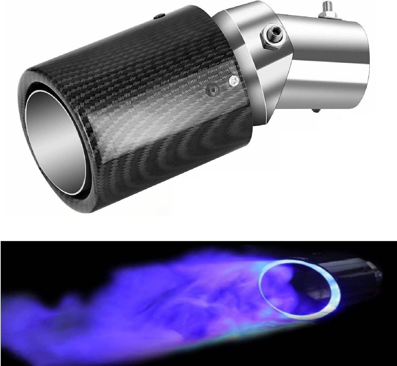 LED Car Exhaust Tip - Blue Flame, Universal Fit – Lunsett
